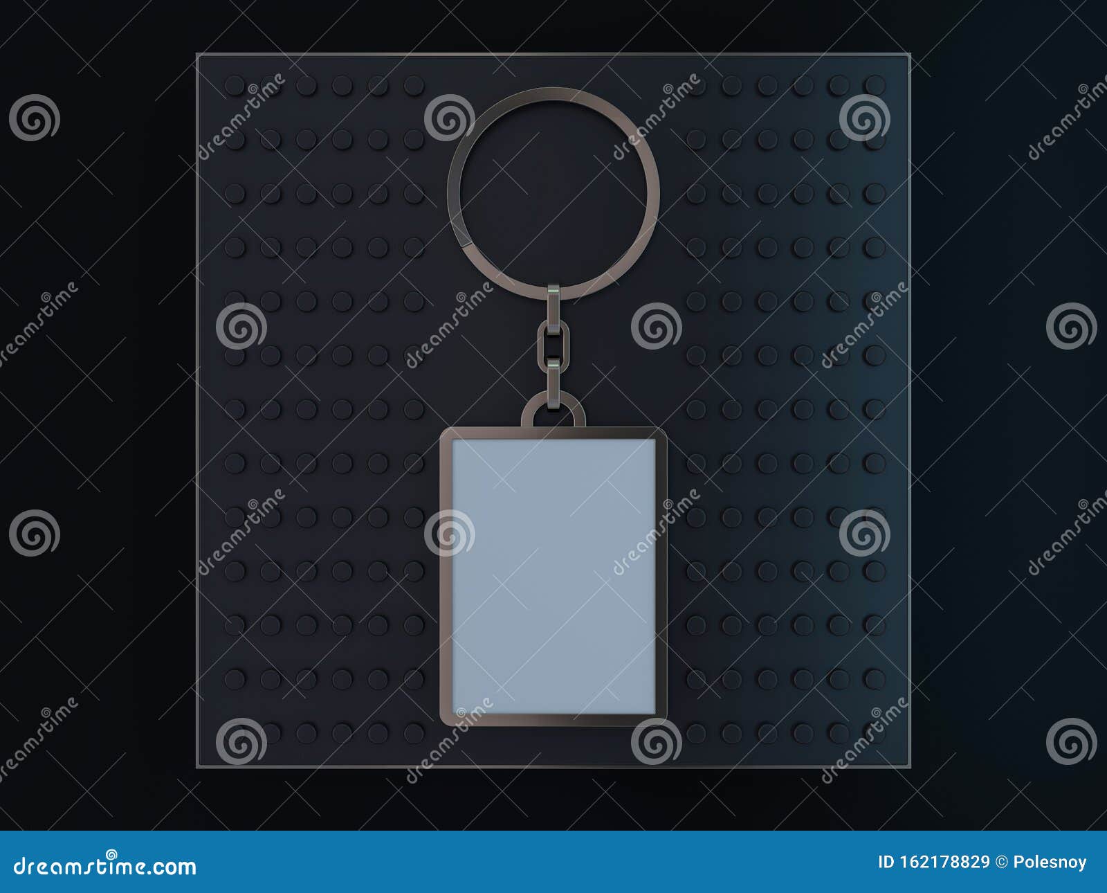 Luxury Rectangle Keychain with Space for Text or Logo. 3D Stock ...