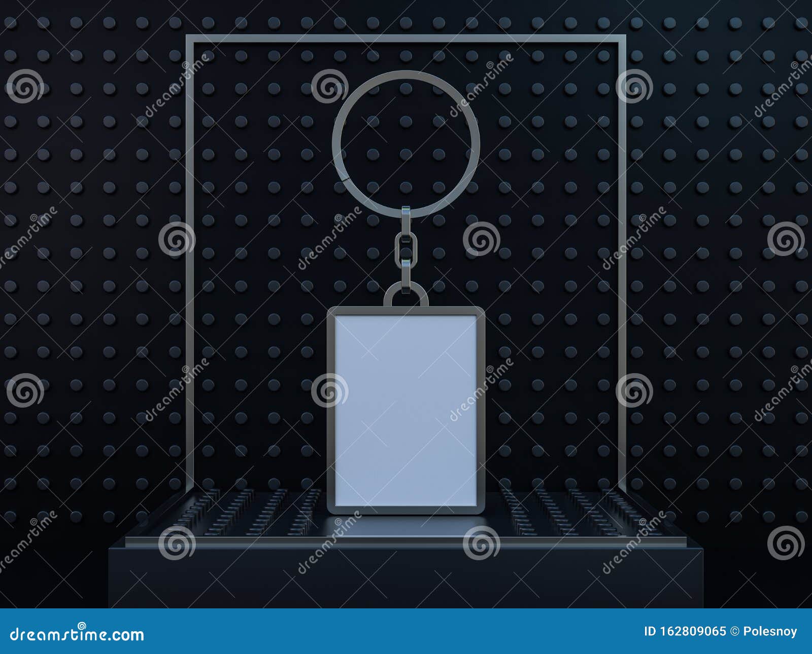 Luxury Rectangle Keychain with Space for Text or Logo. 3D Stock ...