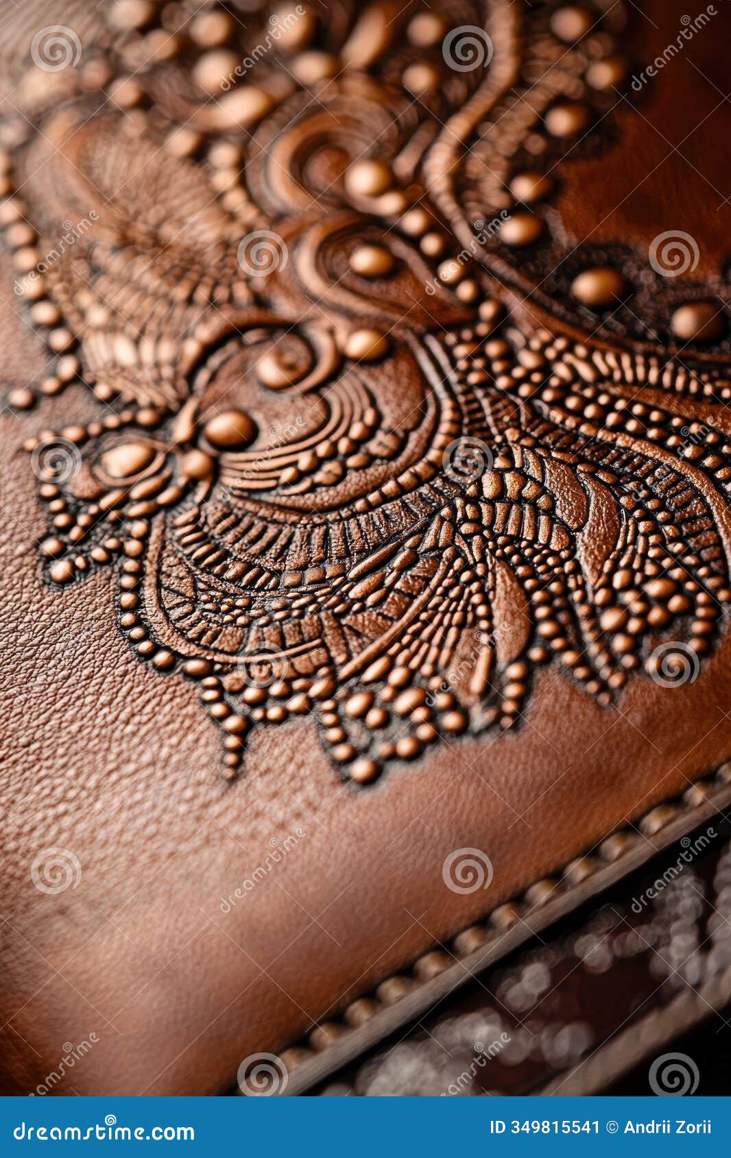 Luxury Rectangular Sticker with Intricate Patterns on Textured Leather ...