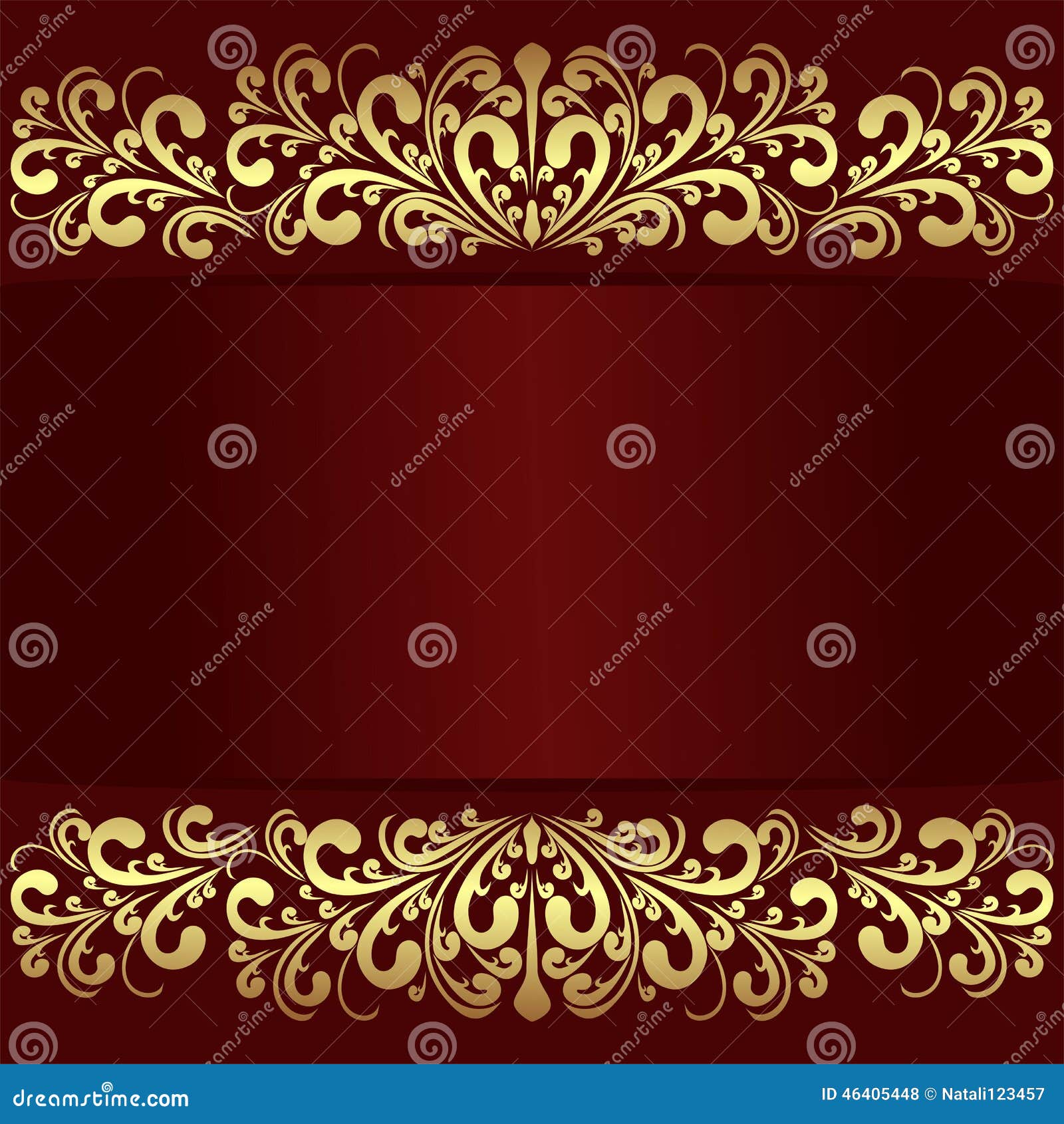 Luxury Red Background With Golden Royal Borders. Vector Illustration ...