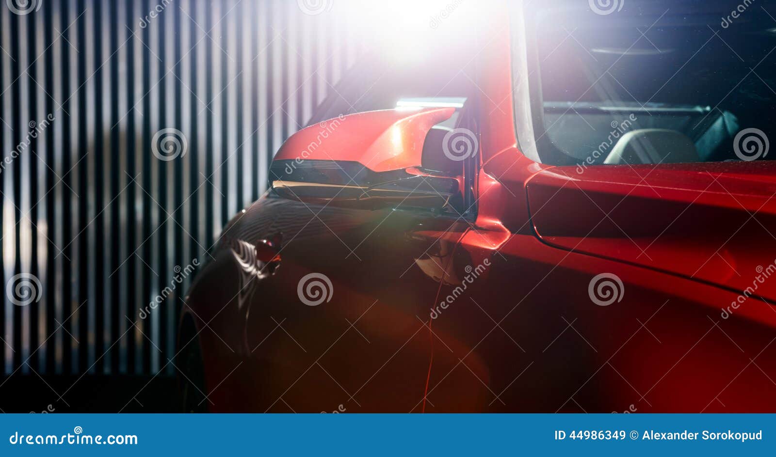 Luxury red car view stock image. Image of light, mirror - 44986349
