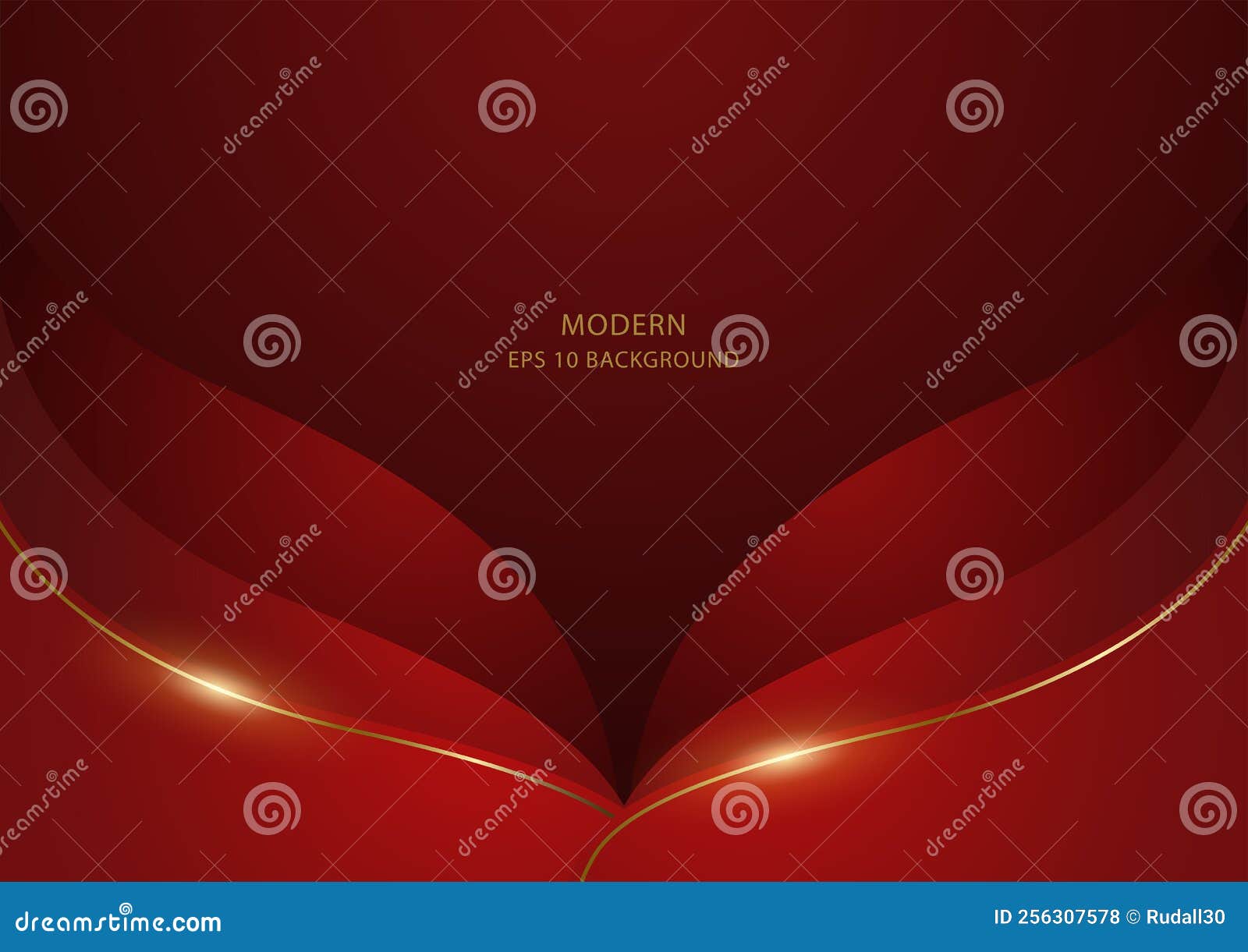 Luxury Red Curved Shape with Golden Line Stock Vector - Illustration of ...