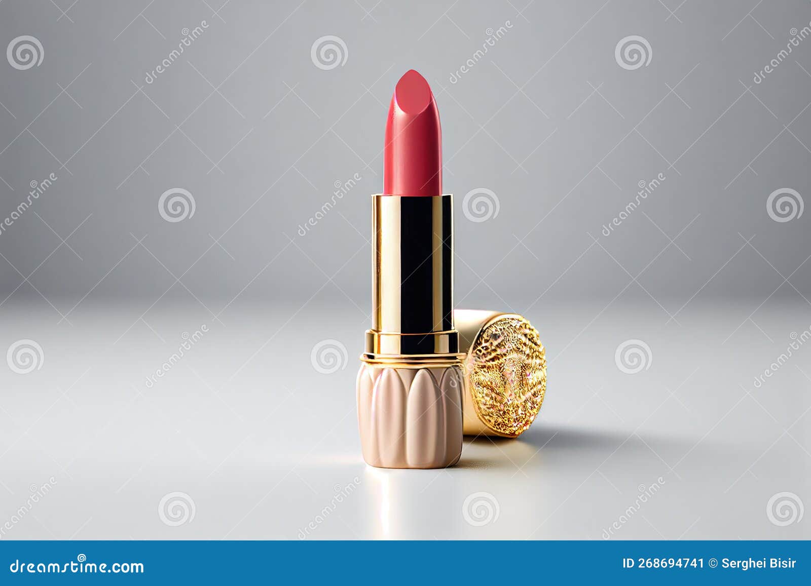Luxury Red Elegant Lipstick Open Cap.Generative AI. Stock Illustration ...
