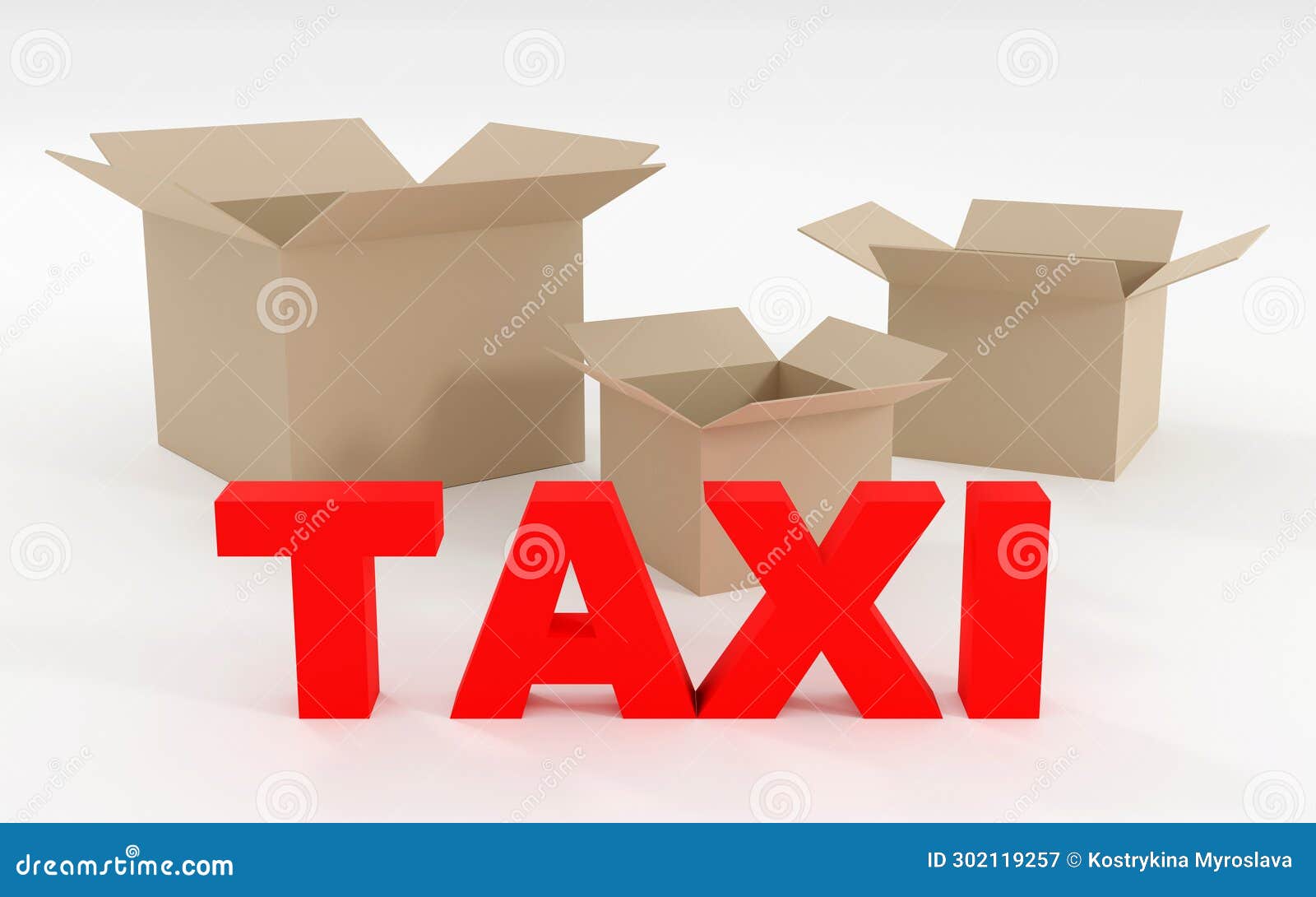 Luxury Red Inscription Taxi with Empty Boxes, Soft Light, Light ...