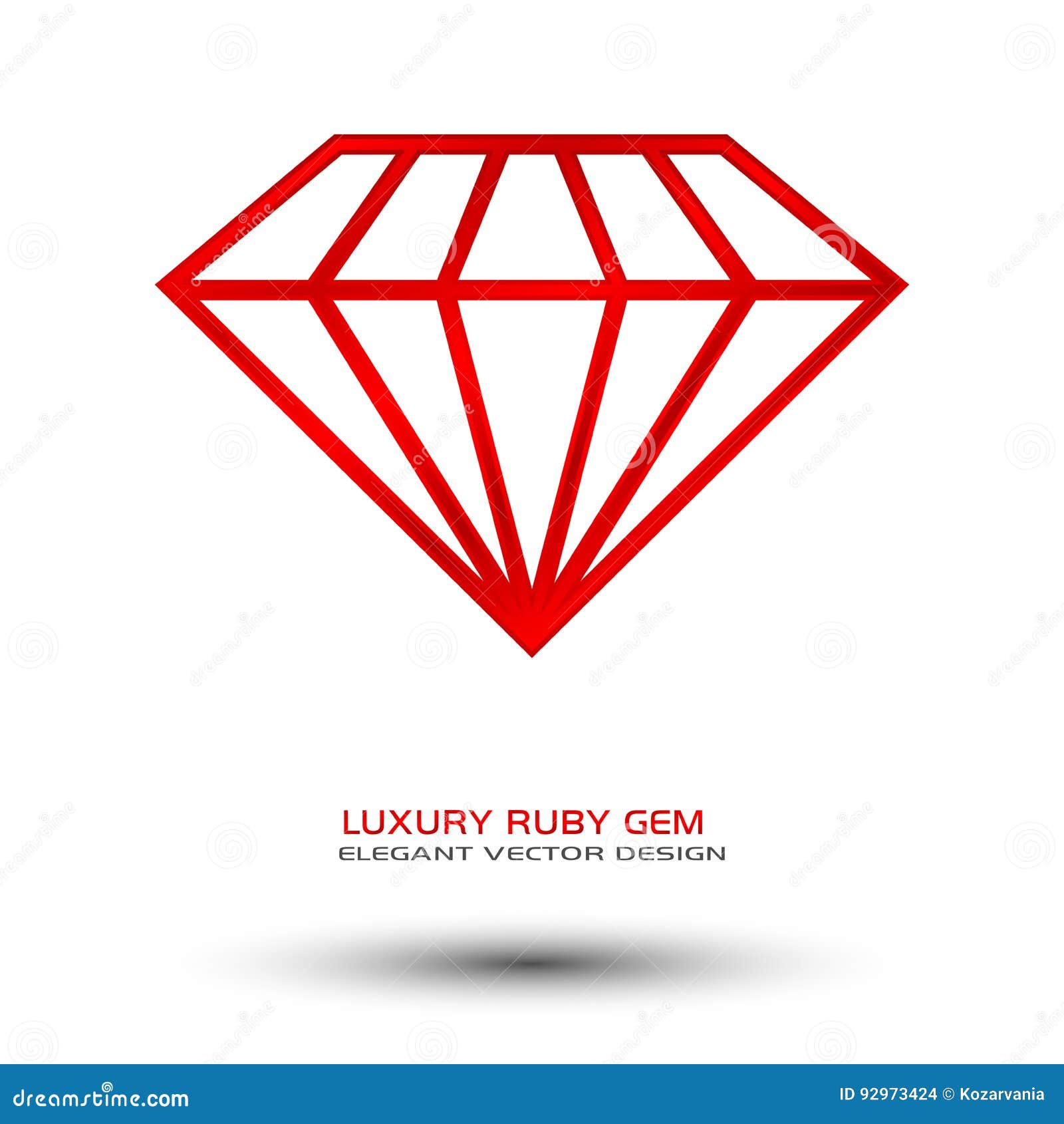 Luxury red ruby stock vector. Illustration of design - 92973424
