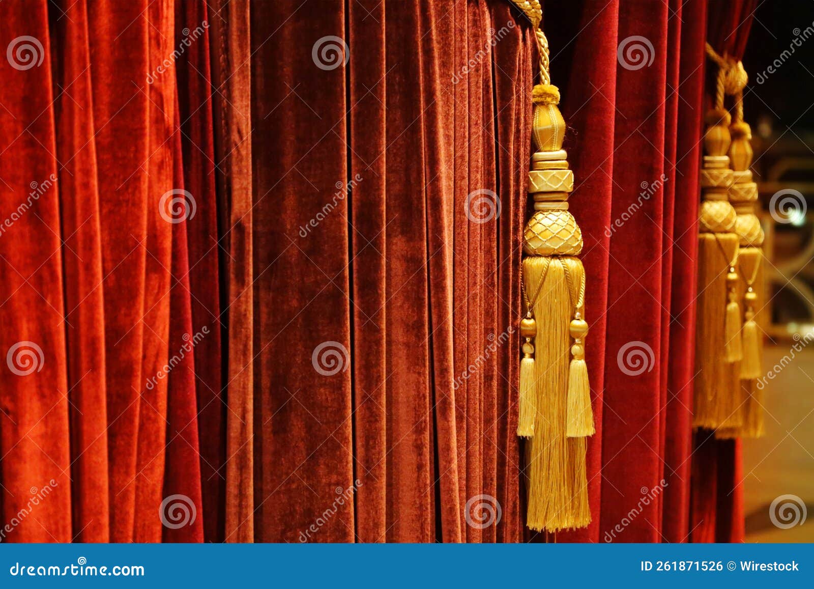 Luxury Red Stage Curtain in Theater Stock Photo - Image of ...