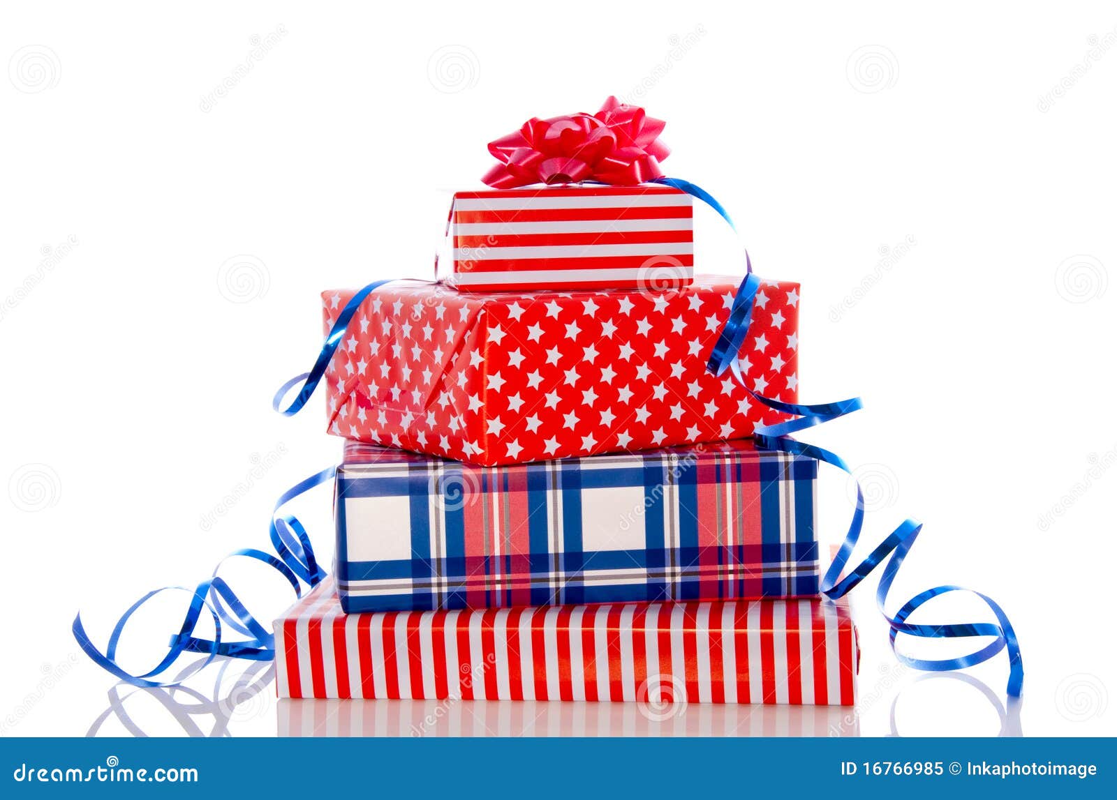 Luxury Red White and Blue Gifts Stock Image - Image of decorative ...
