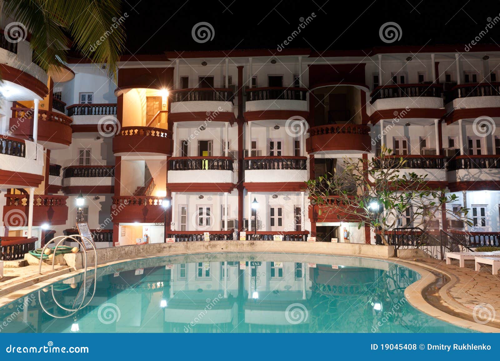 Luxury Resort Hotel at Night Stock Photo - Image of balcony, luxury ...