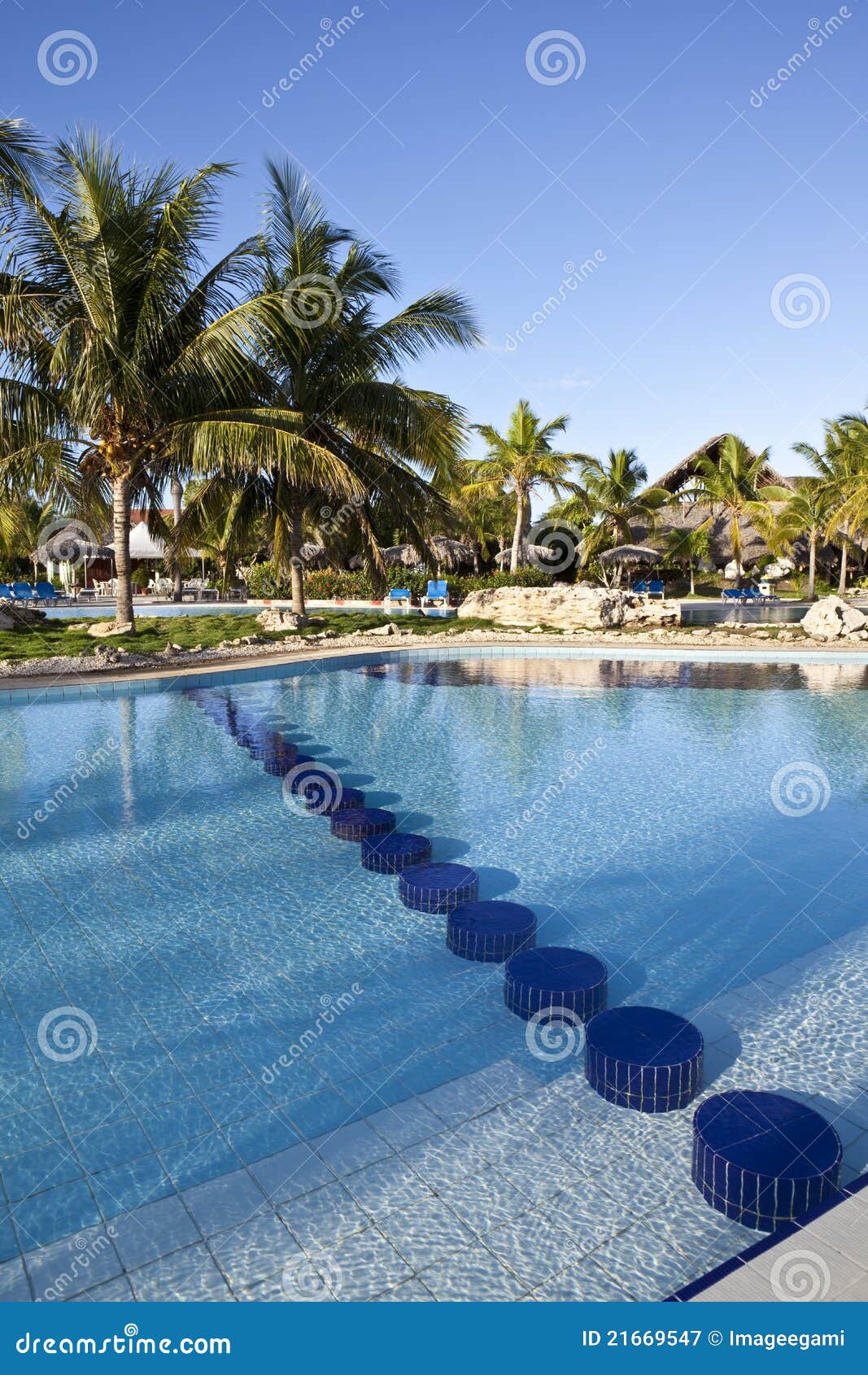 Luxury Resort Hotel Swimming Pool Stock Image - Image of south, idyllic ...