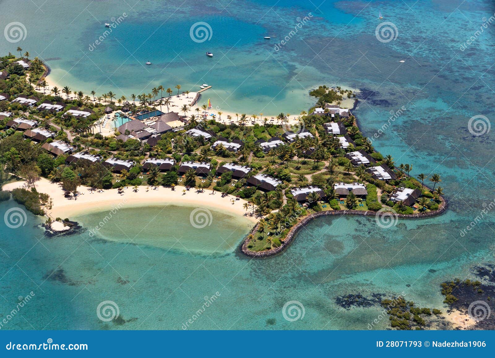 Luxury Resort in Mauritius, Aerial View Stock Image - Image of resort ...