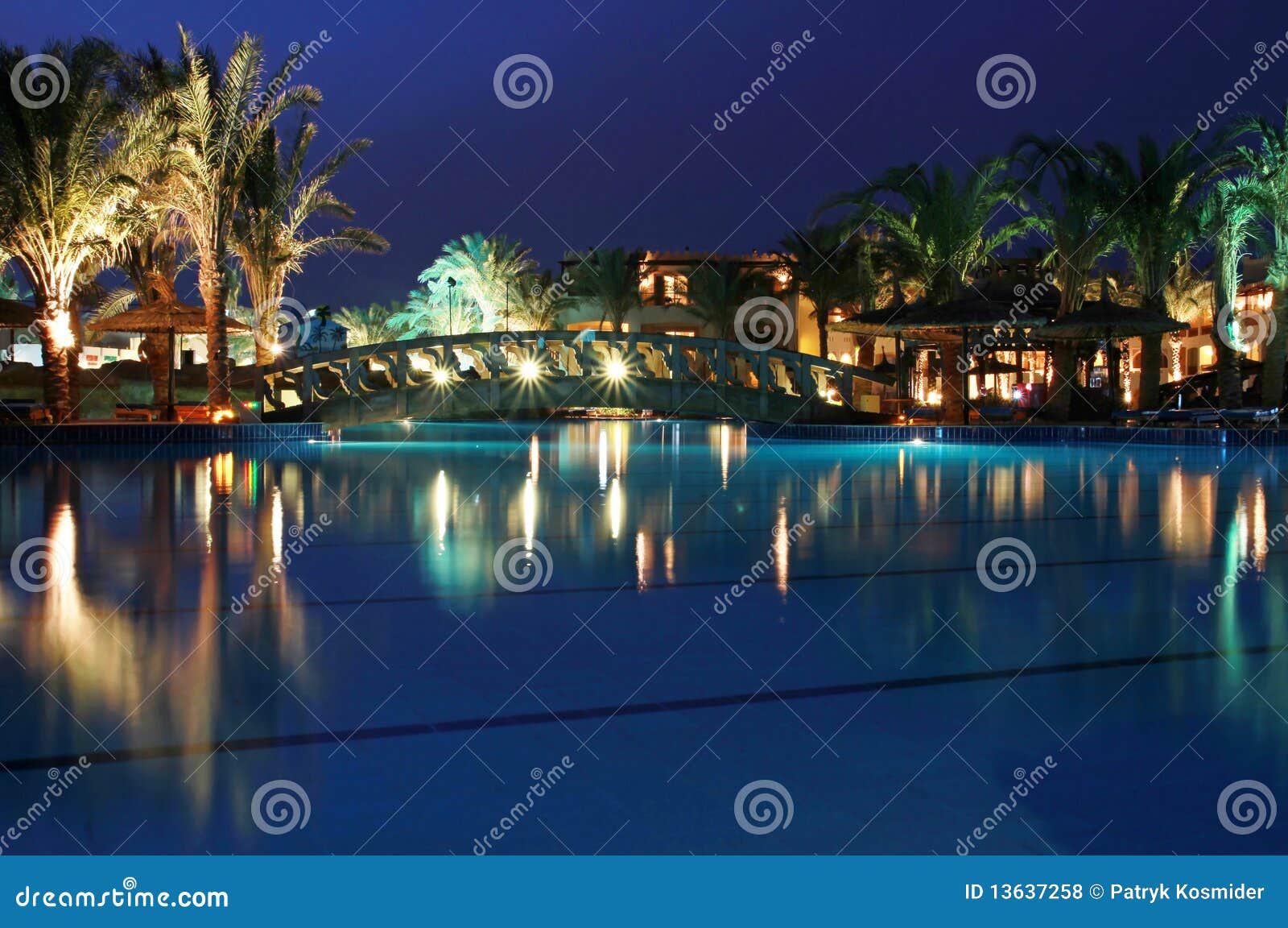 Luxury resort at night stock photo. Image of lighthouse - 13637258