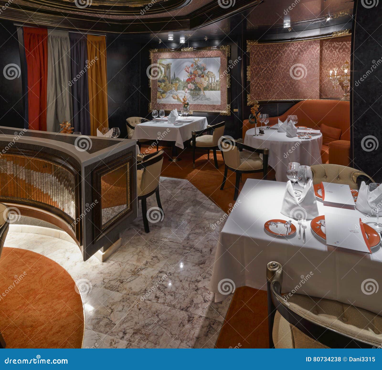 Luxury Restaurant with Beautiful Table Setting Editorial Stock Photo ...