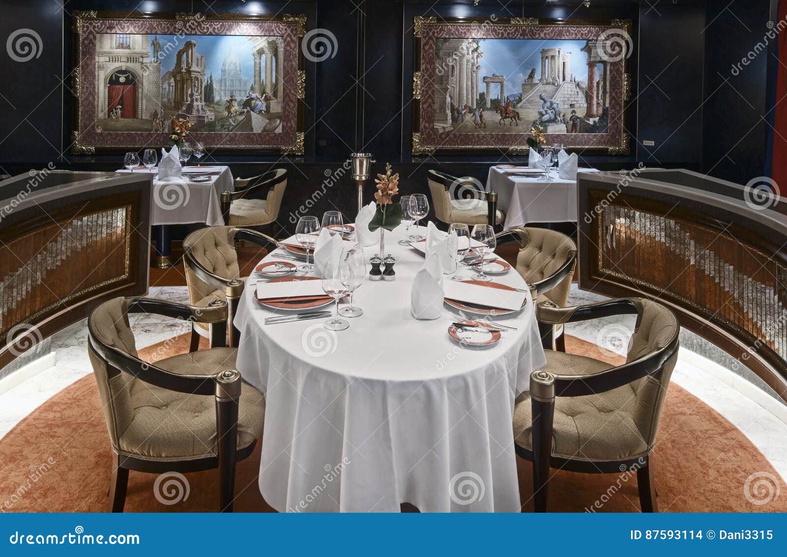 Luxury Restaurant with Beautiful Table Setting Editorial Stock Image ...