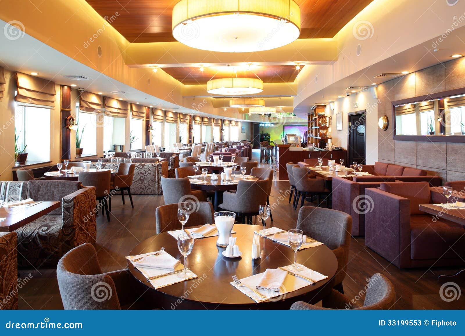 Luxury Restaurant in European Style Stock Image - Image of background ...