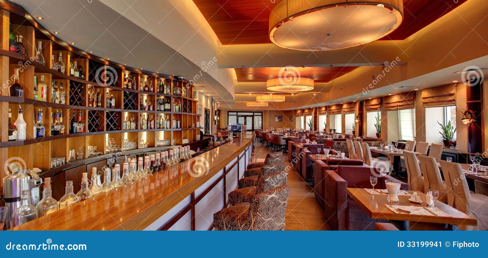 Luxury Restaurant in European Style Stock Image - Image of empty ...