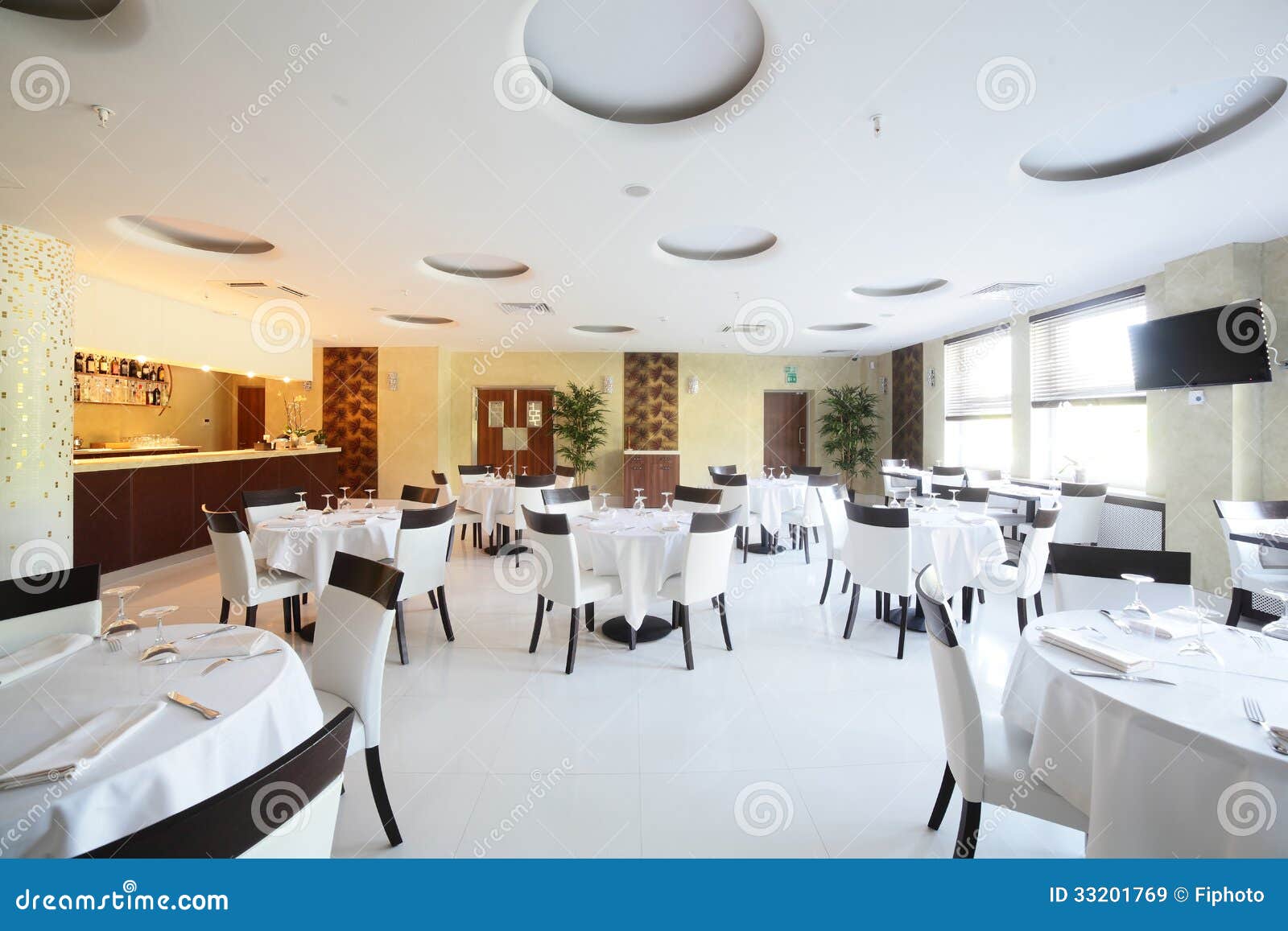 Luxury Restaurant in European Style Stock Image - Image of floor ...