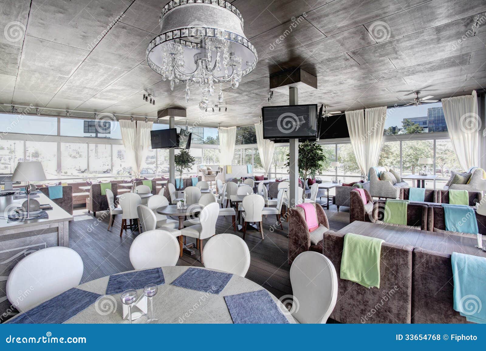 Luxury Restaurant in European Style Stock Photo - Image of decoration ...