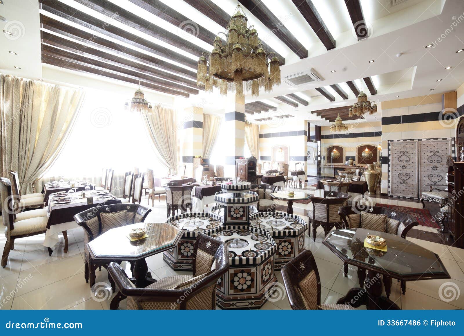 Luxury Restaurant in European Style Stock Photo - Image of house ...