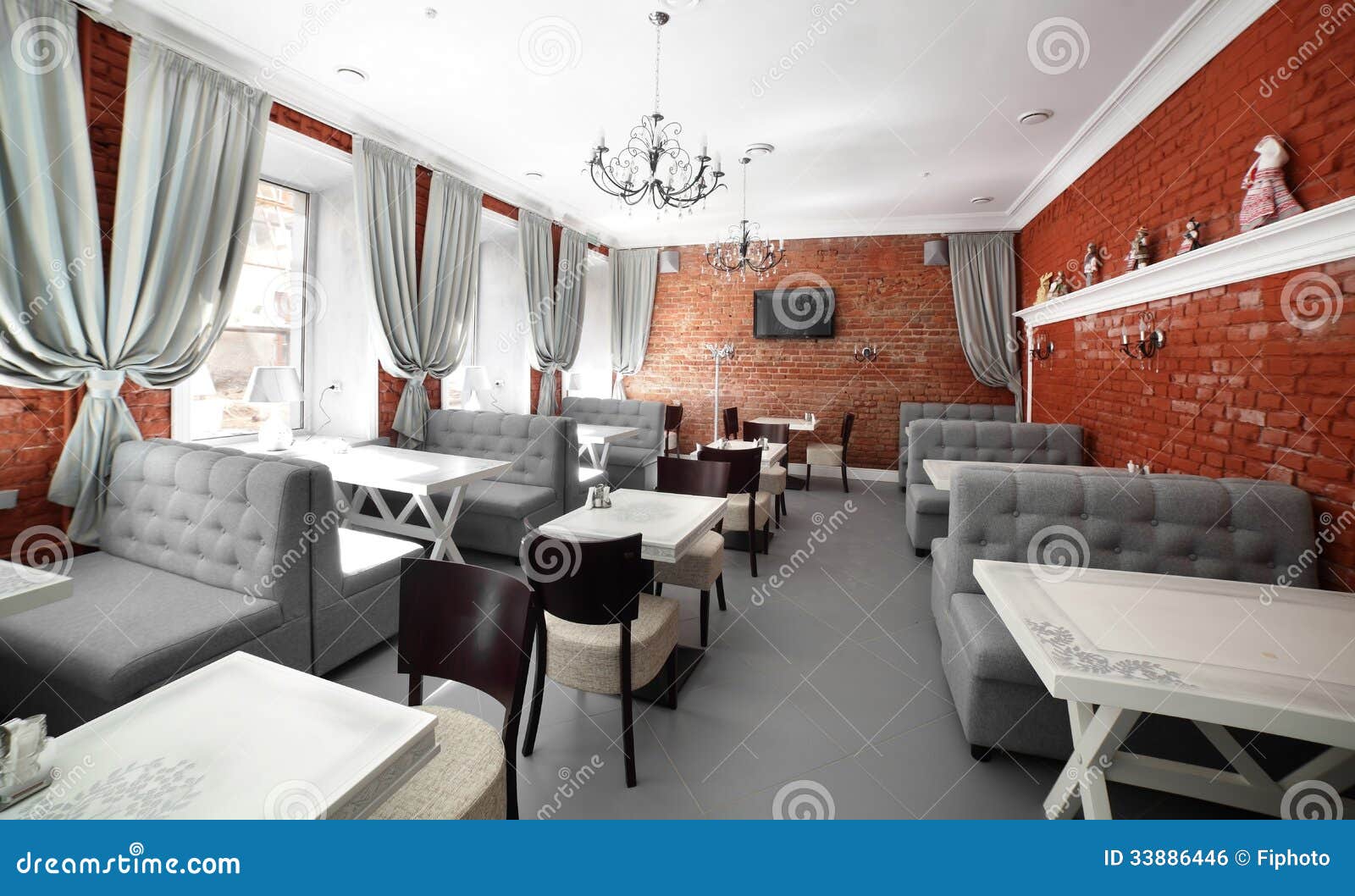Luxury Restaurant in European Style Stock Photo - Image of apartment ...