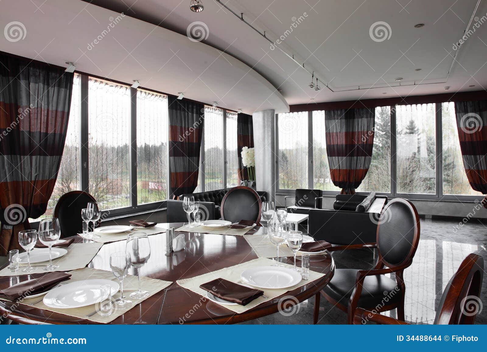 Luxury Restaurant in European Style Stock Photo - Image of chair, decor ...