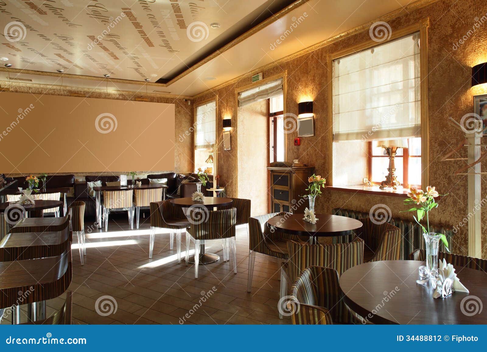 Luxury Restaurant in European Style Stock Photo - Image of architecture ...