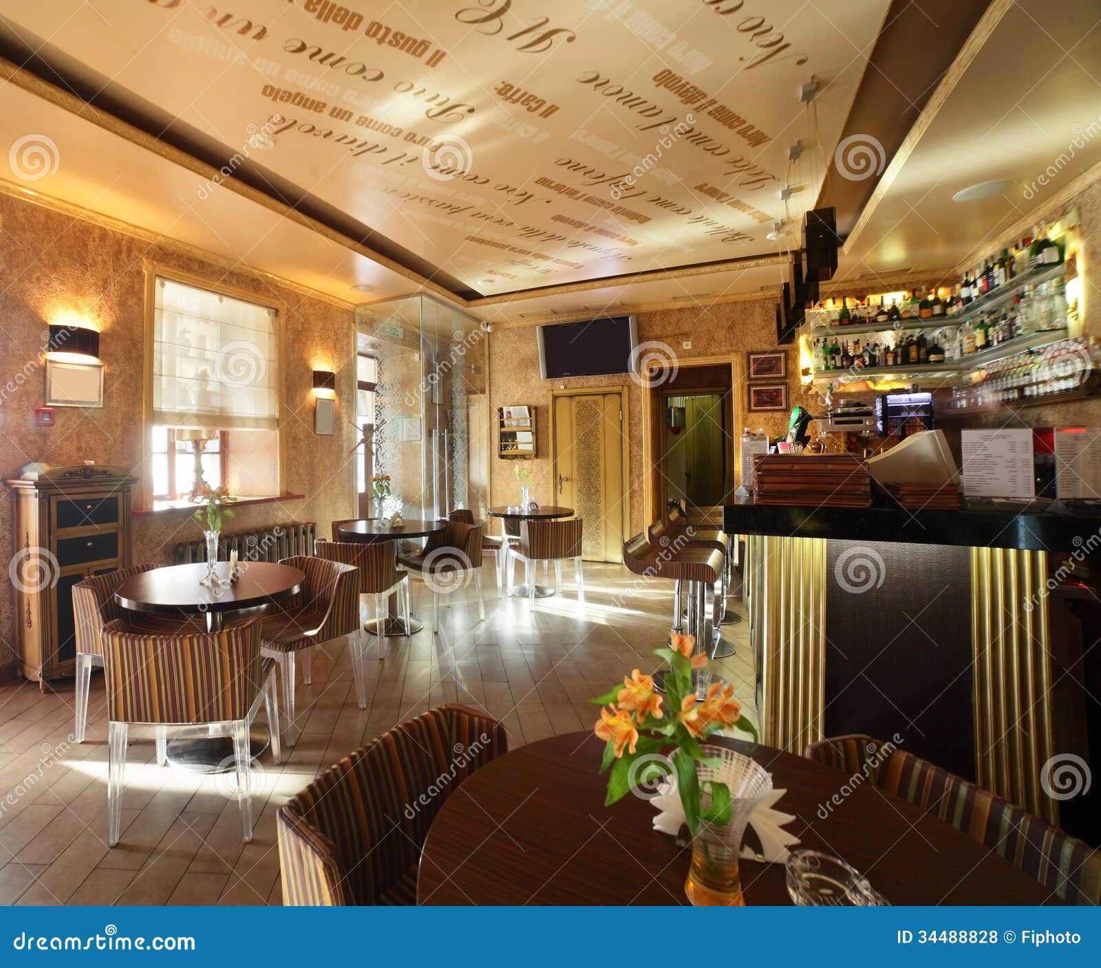 Luxury Restaurant in European Style Stock Photo - Image of economy ...