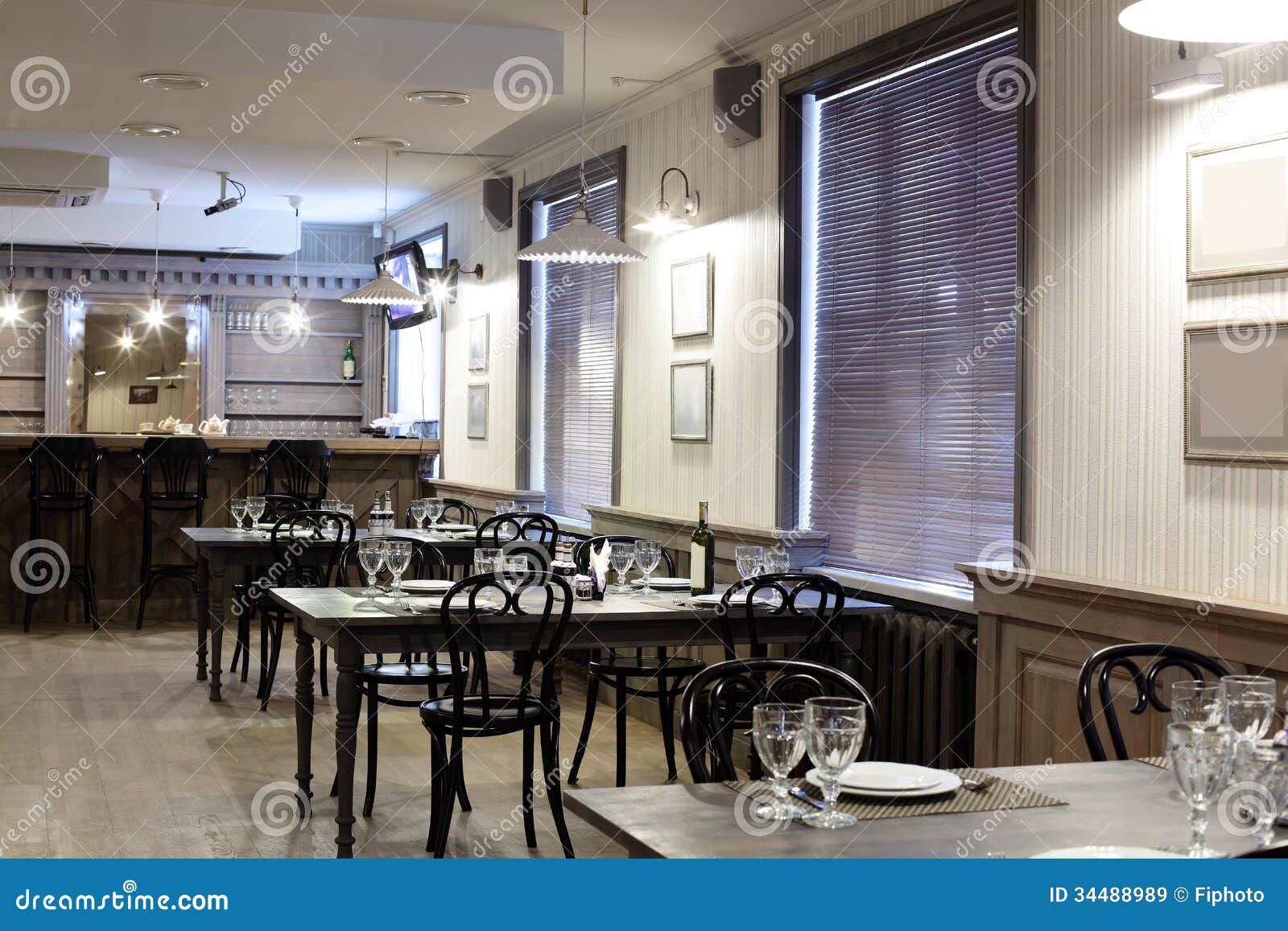 Luxury Restaurant in European Style Stock Image - Image of decoration ...