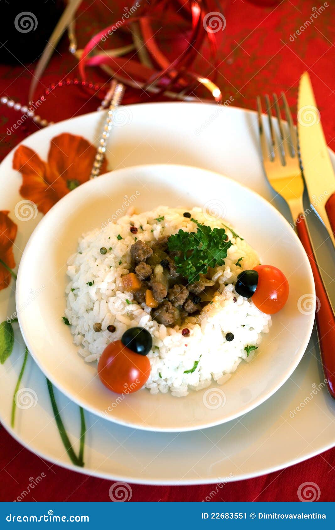 Luxury Rice Dinner stock image. Image of dish, healthy - 22683551