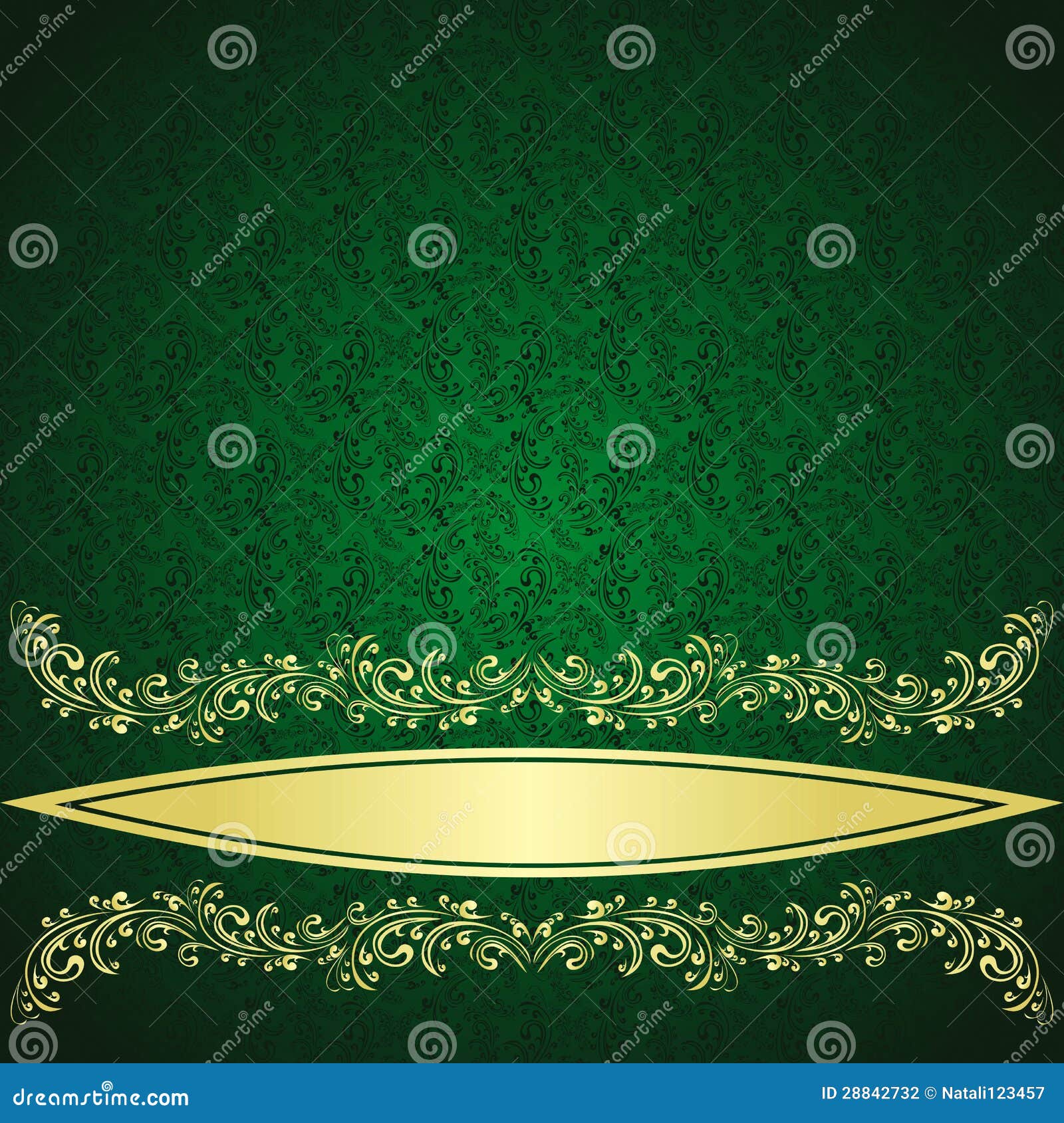 Rifle-green Background Decorated A Gold Border. Vector Illustration ...