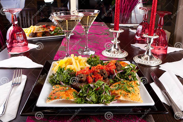 Luxury Romantic Candlelight Dinner Table Setup Stock Image - Image of ...