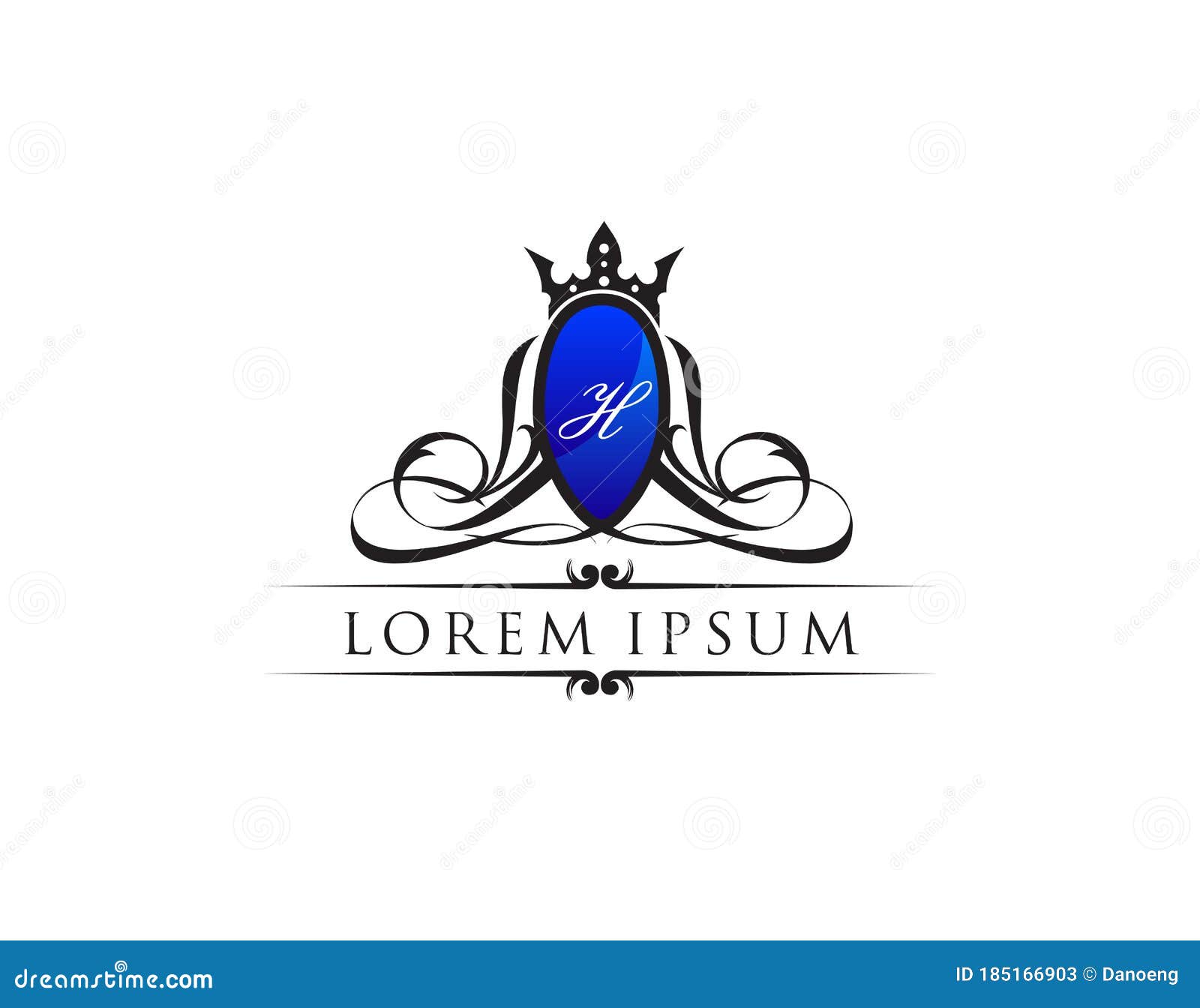 Luxury Royal King H Letter Classy Logo Template Stock Vector ...