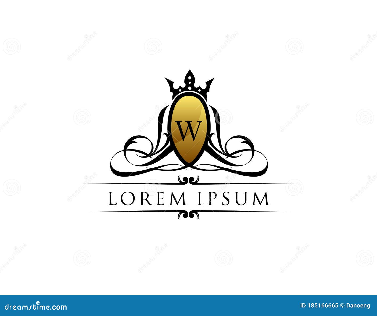 Luxury Royal King W Letter Classy Logo Template Stock Vector ...