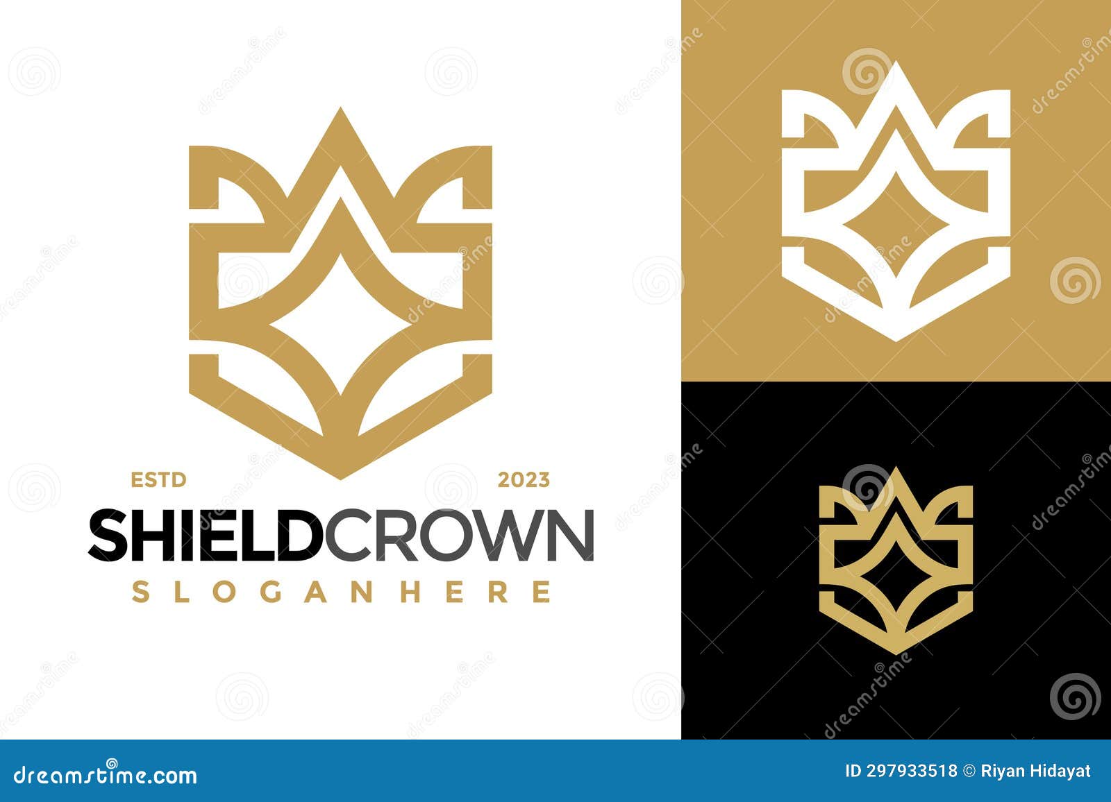 Luxury Royal Shield Logo Design Vector Symbol Icon Illustration Stock ...