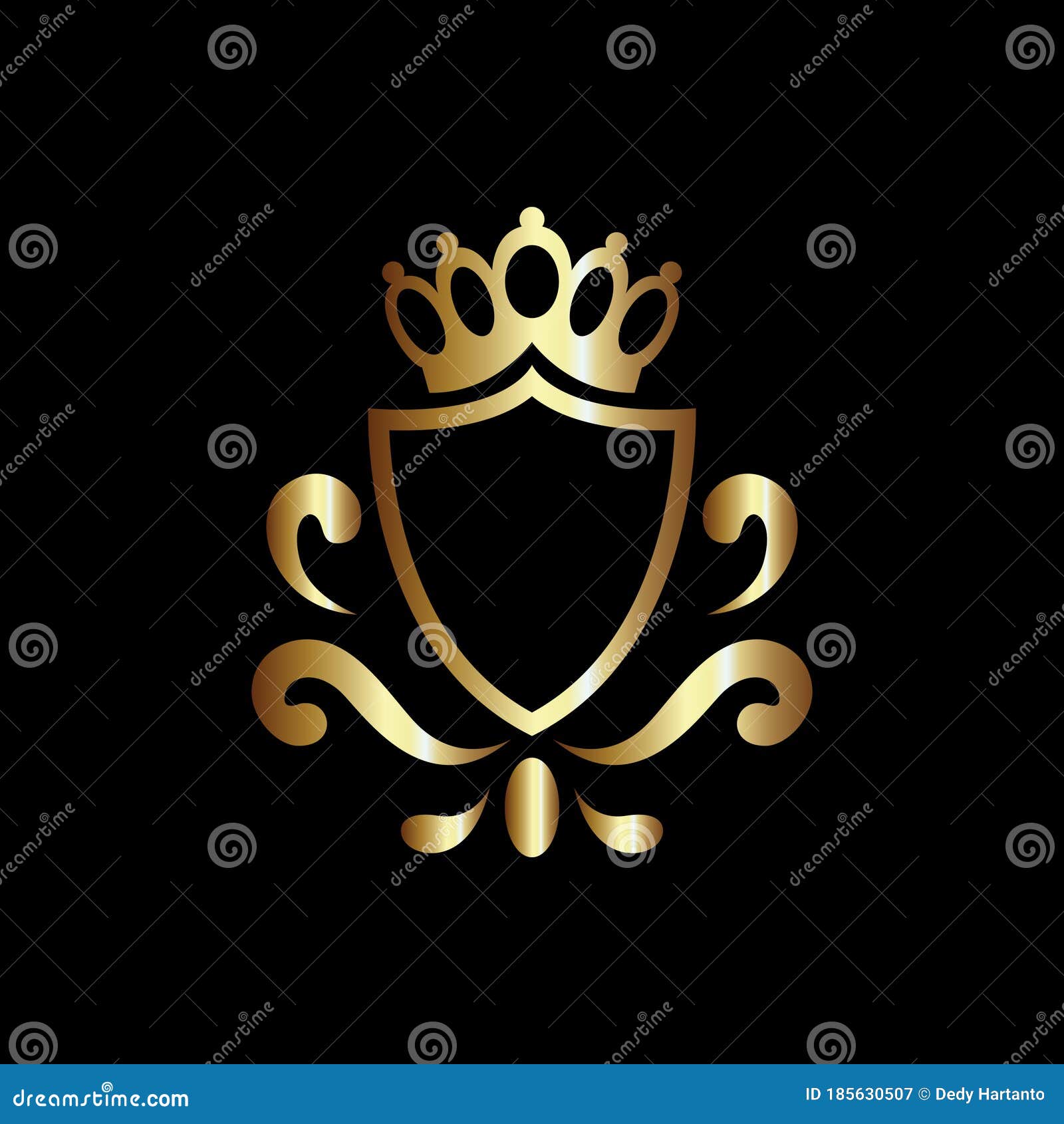 Royal Shield Red Blue Crown Crossed Keys Logo Vector Illustration ...
