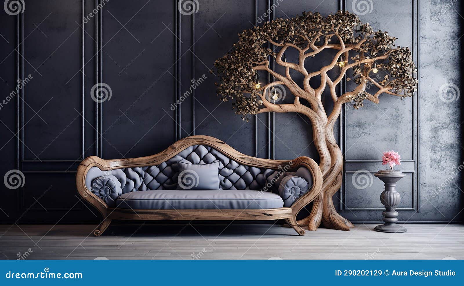 Unique Luxury Rustic Handmade Loveseat Sofa in Room with Abstract ...