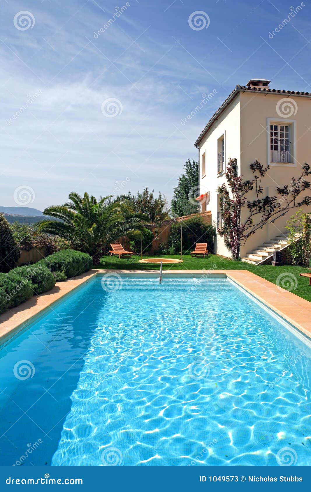 Luxury Rustic Hotel and Swimming Pool in Countryside Stock Image ...