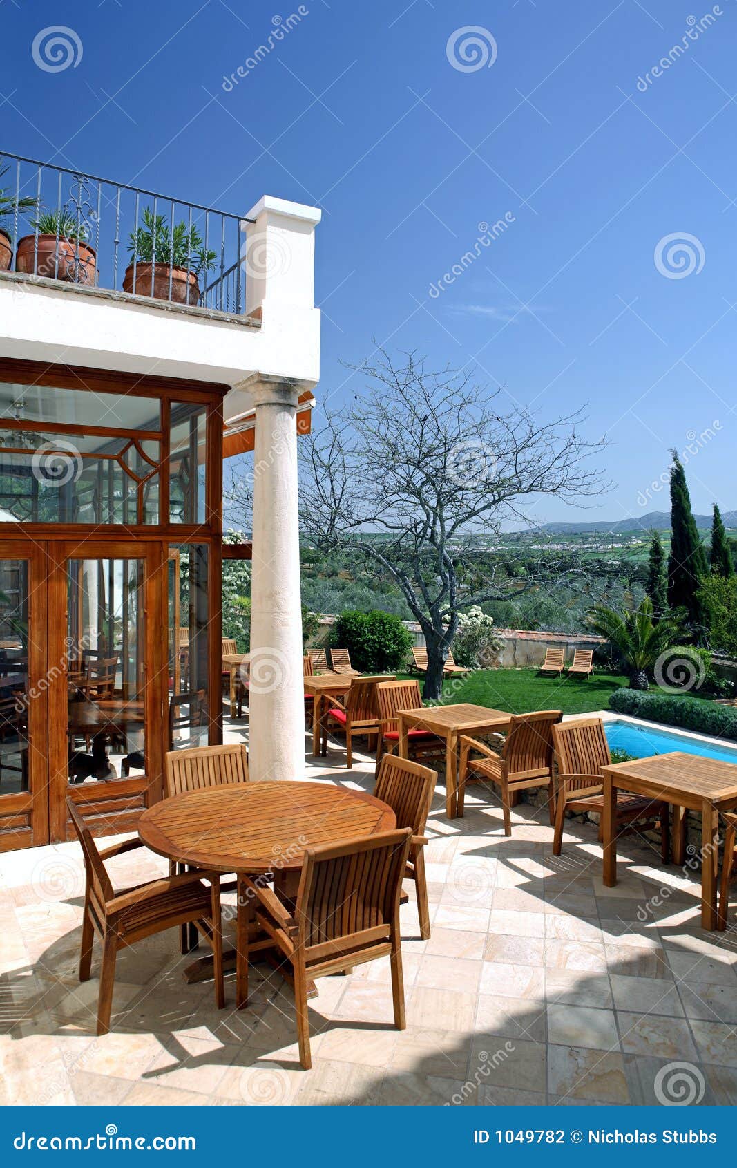 Luxury Rustic Hotel and Swimming Pool in Countryside Stock Photo ...