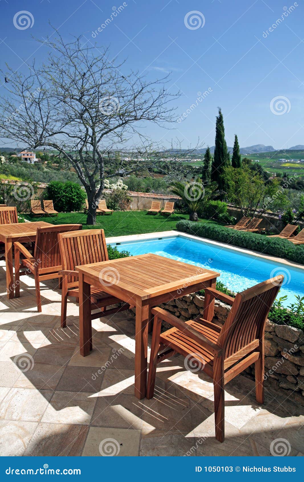 Luxury Rustic Hotel and Swimming Pool in Countryside Stock Image ...