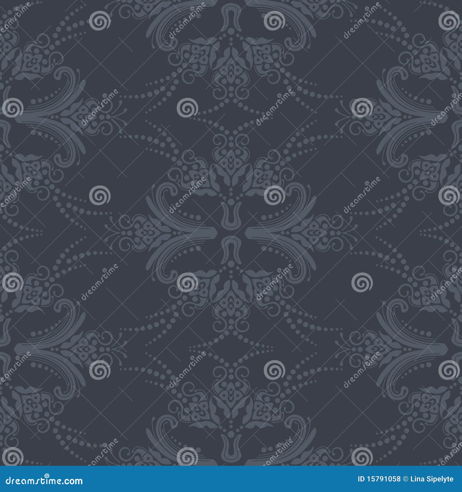 Luxury Seamless Grey Floral Wallpaper Stock Vector - Illustration of ...