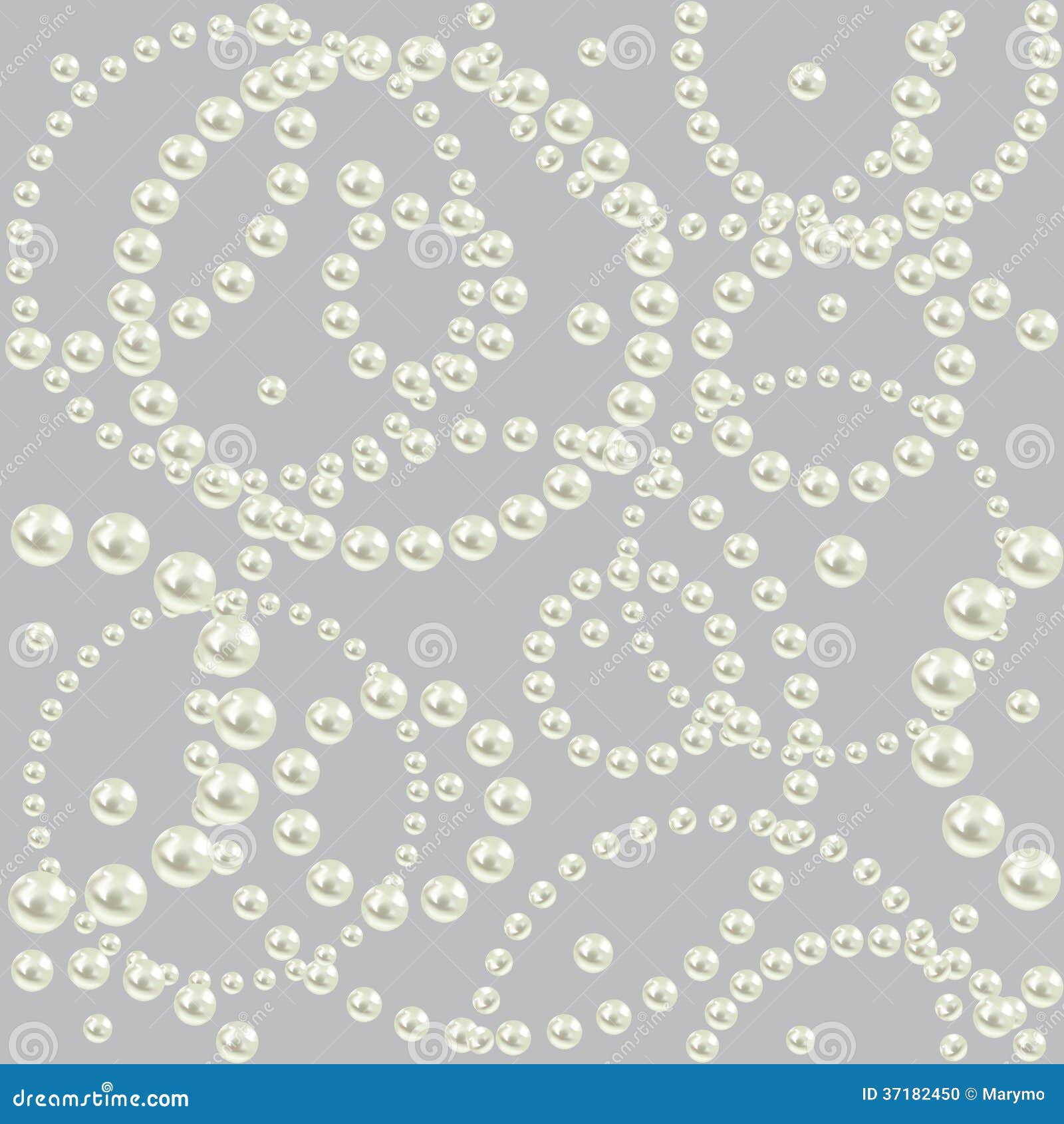 Luxury Seamless Pattern With Round Shape Pearls Stock Vector