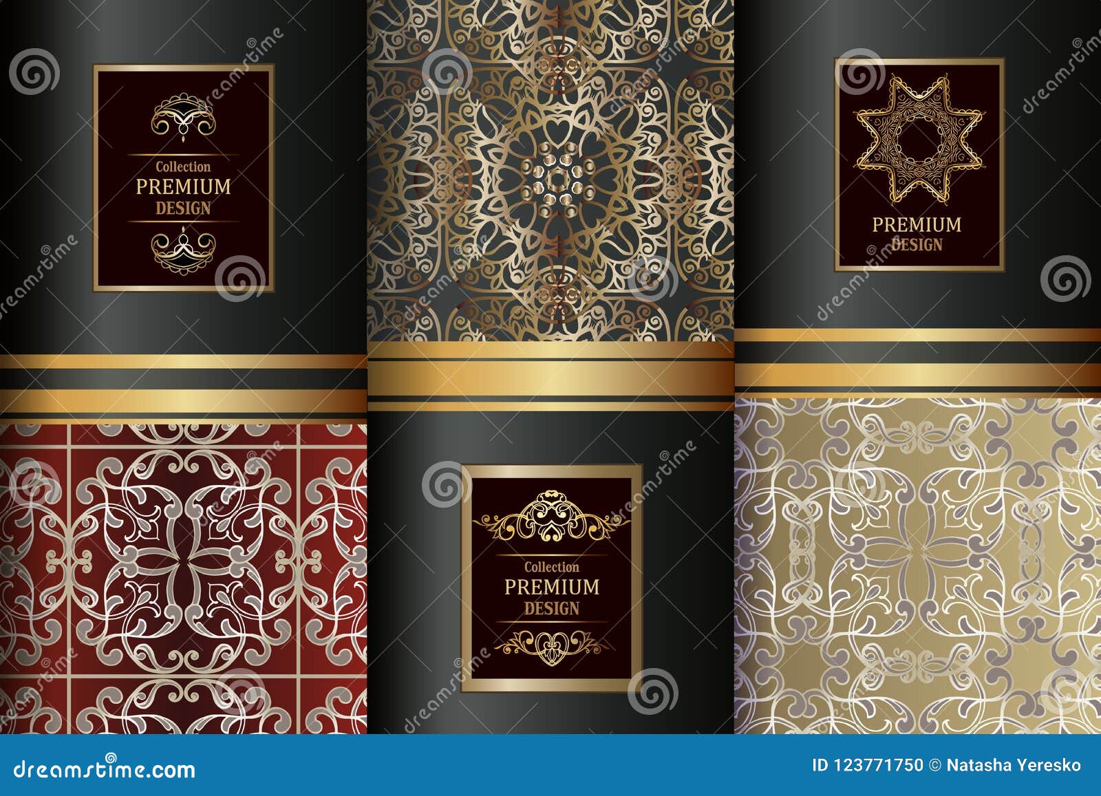Luxury Seamless Patterns Collection Stock Vector - Illustration of lace ...