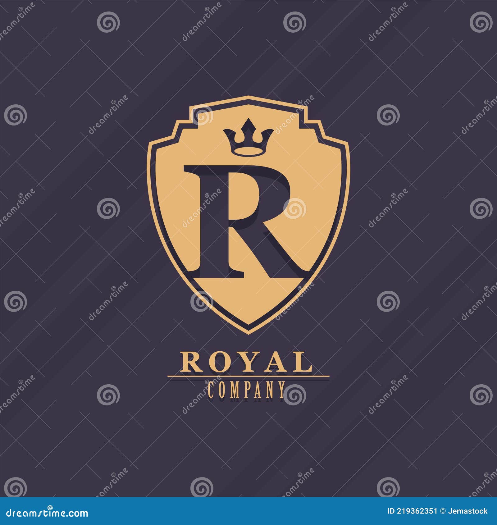 Luxury royal emblem stock vector. Illustration of crown - 219362351