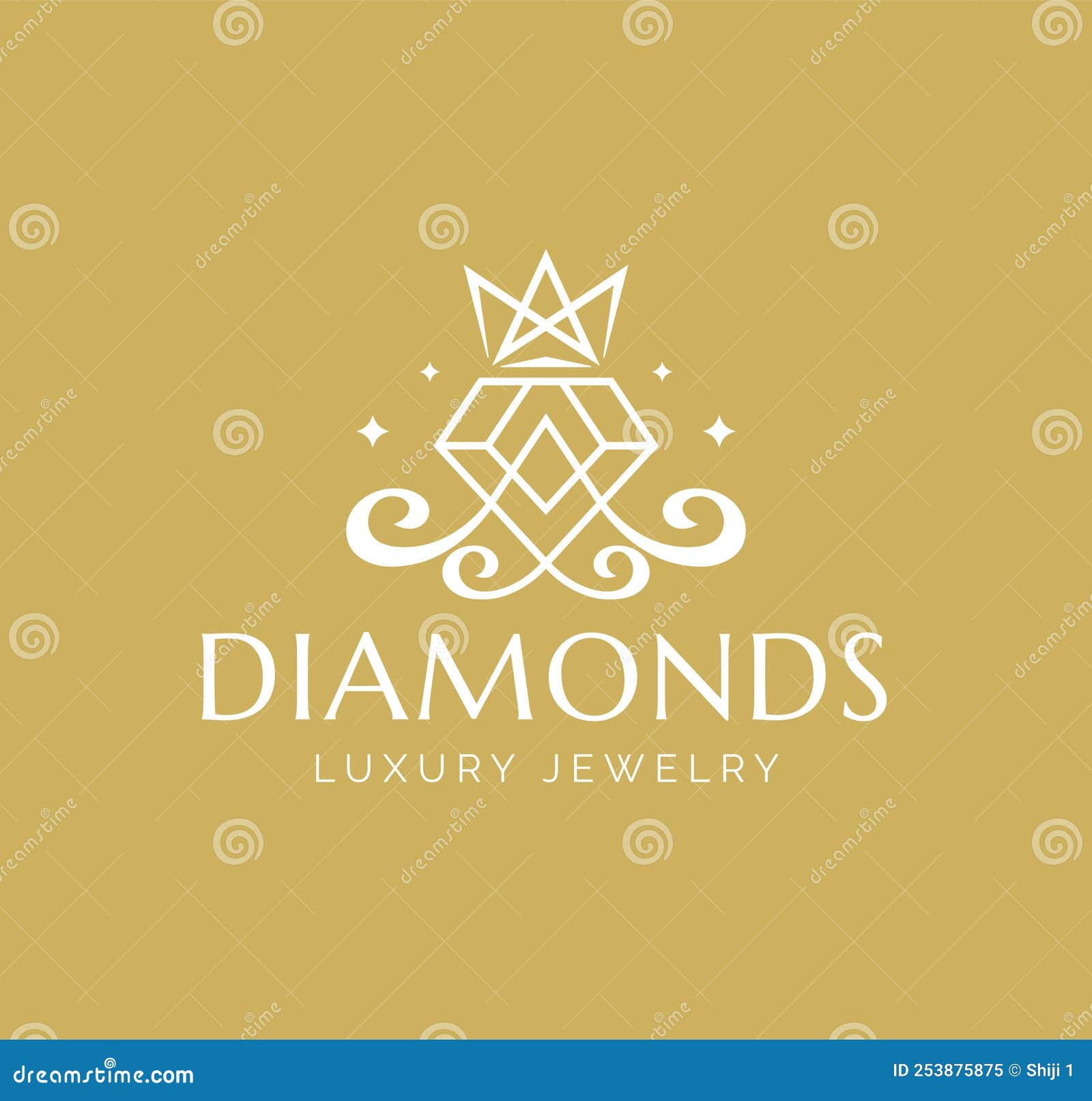Luxury Shining Diamond Logo Design Stock Illustration - Illustration of ...