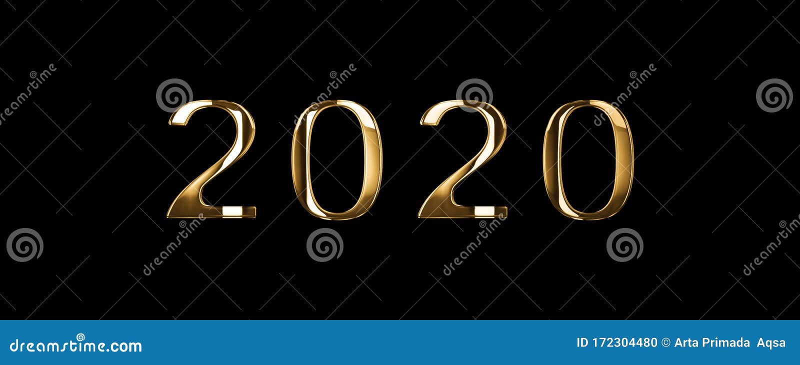 Luxury Shiny Year 2020 Gold Text Stock Illustration - Illustration of ...