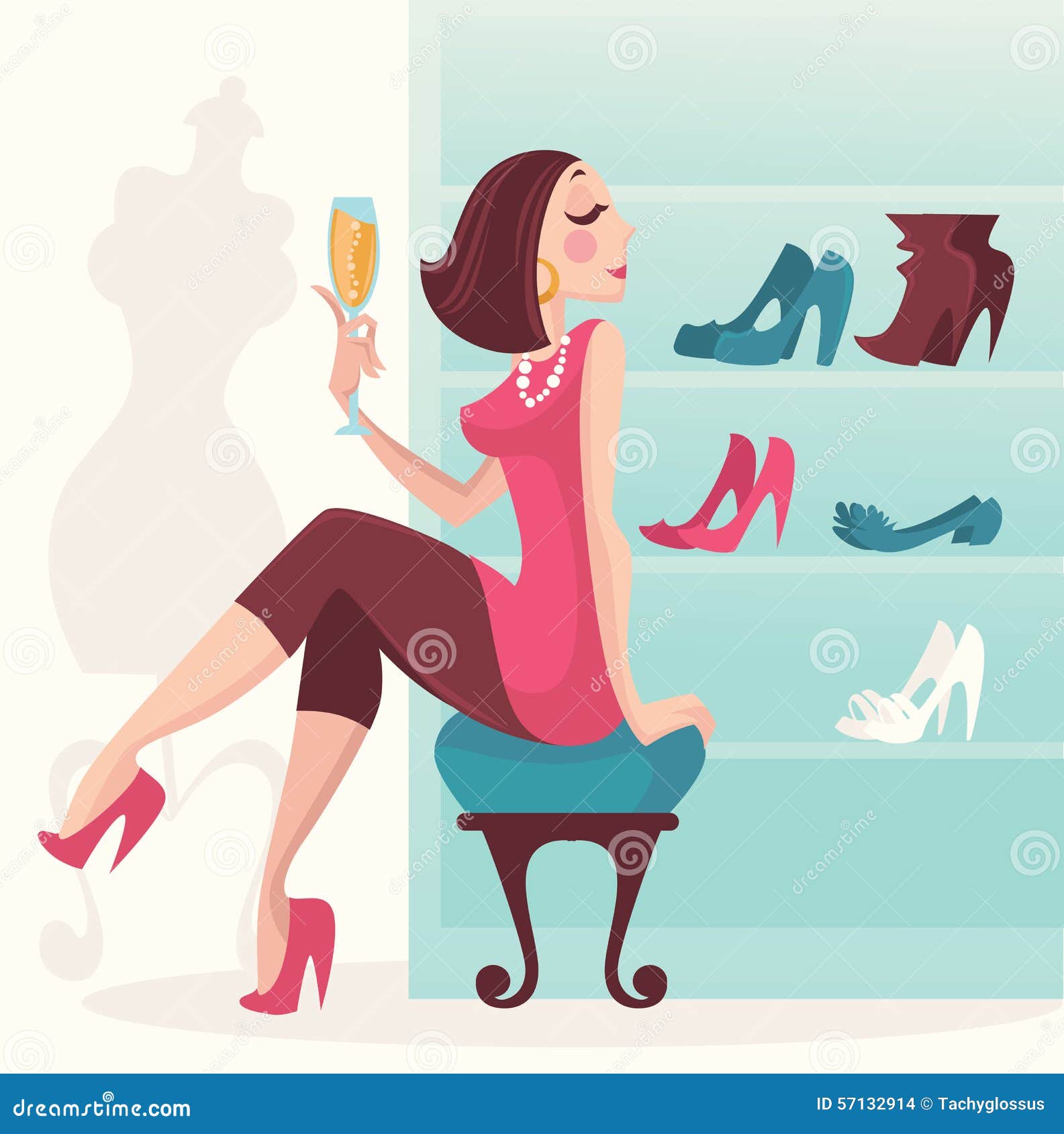 Luxury shopping stock vector. Illustration of city, female - 57132914