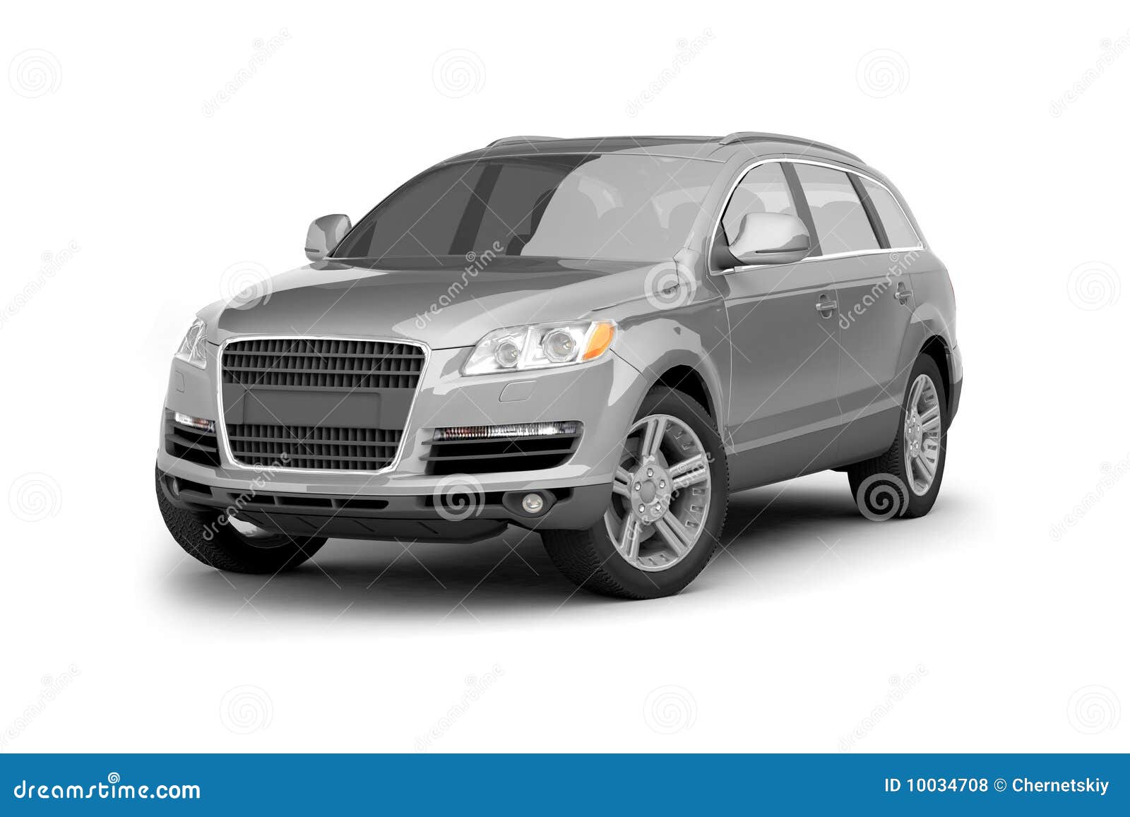 Luxury Silver Crossover SUV Stock Illustration - Illustration of gray ...