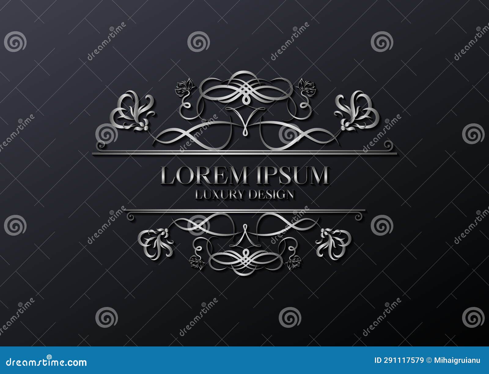 Silver Template Background. Luxury Label Design Element. Vector ...
