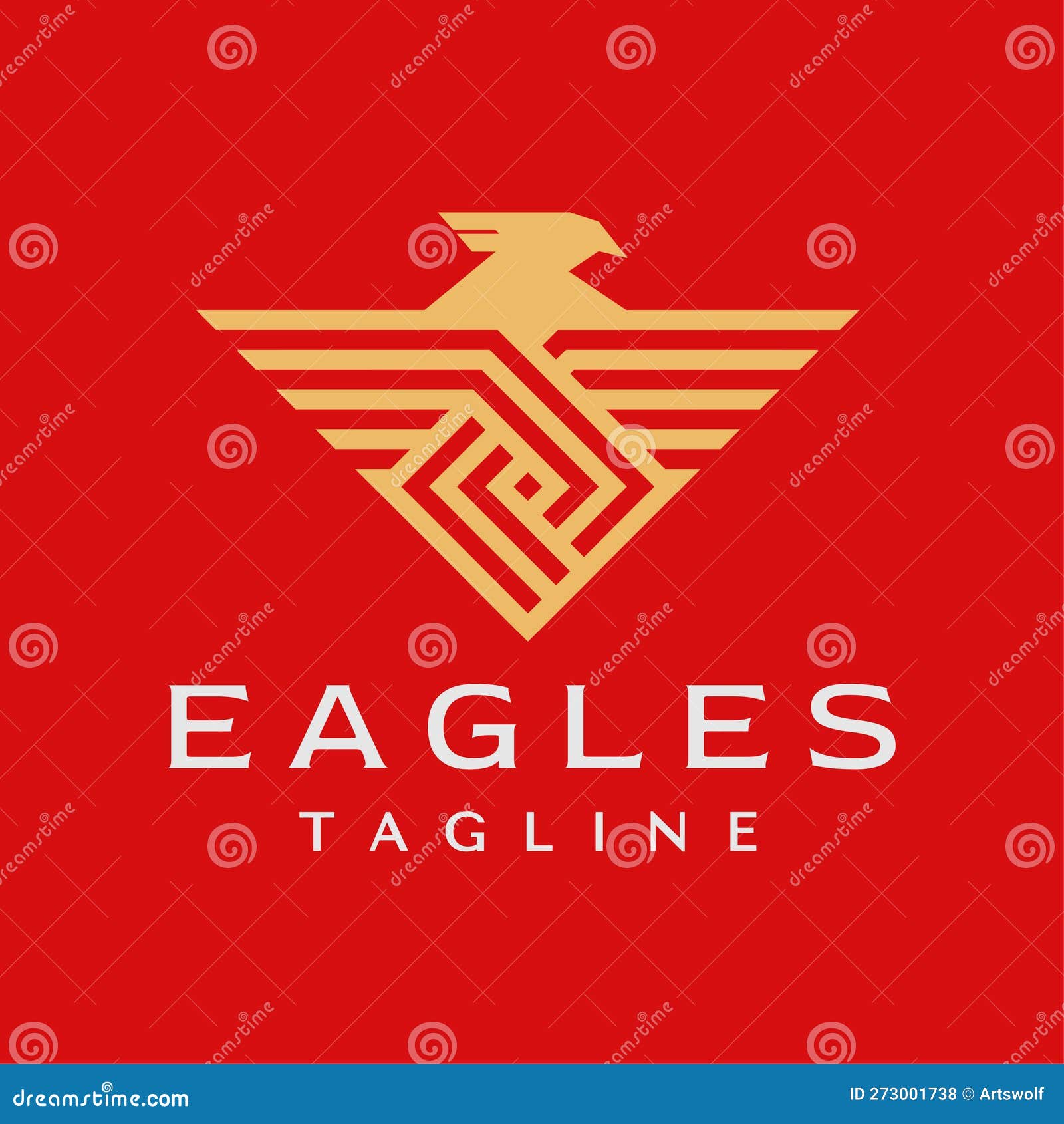 Luxury Simple Eagle Mascot Branding. Elegance Gold Hawk Flight Logo ...