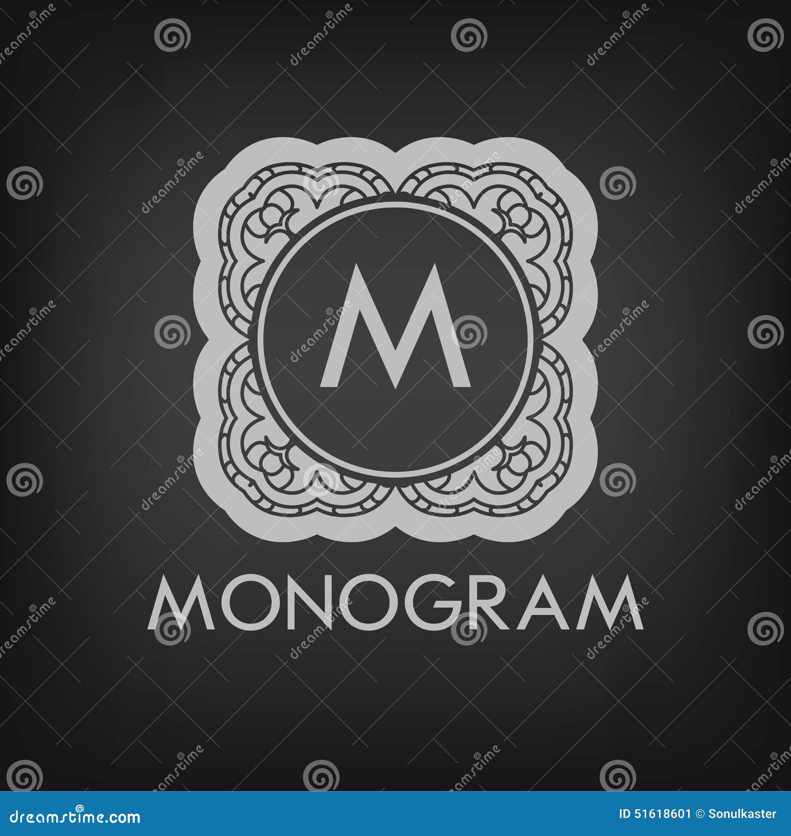 Luxury,simple and Elegant Monochrome Monogram Stock Vector ...