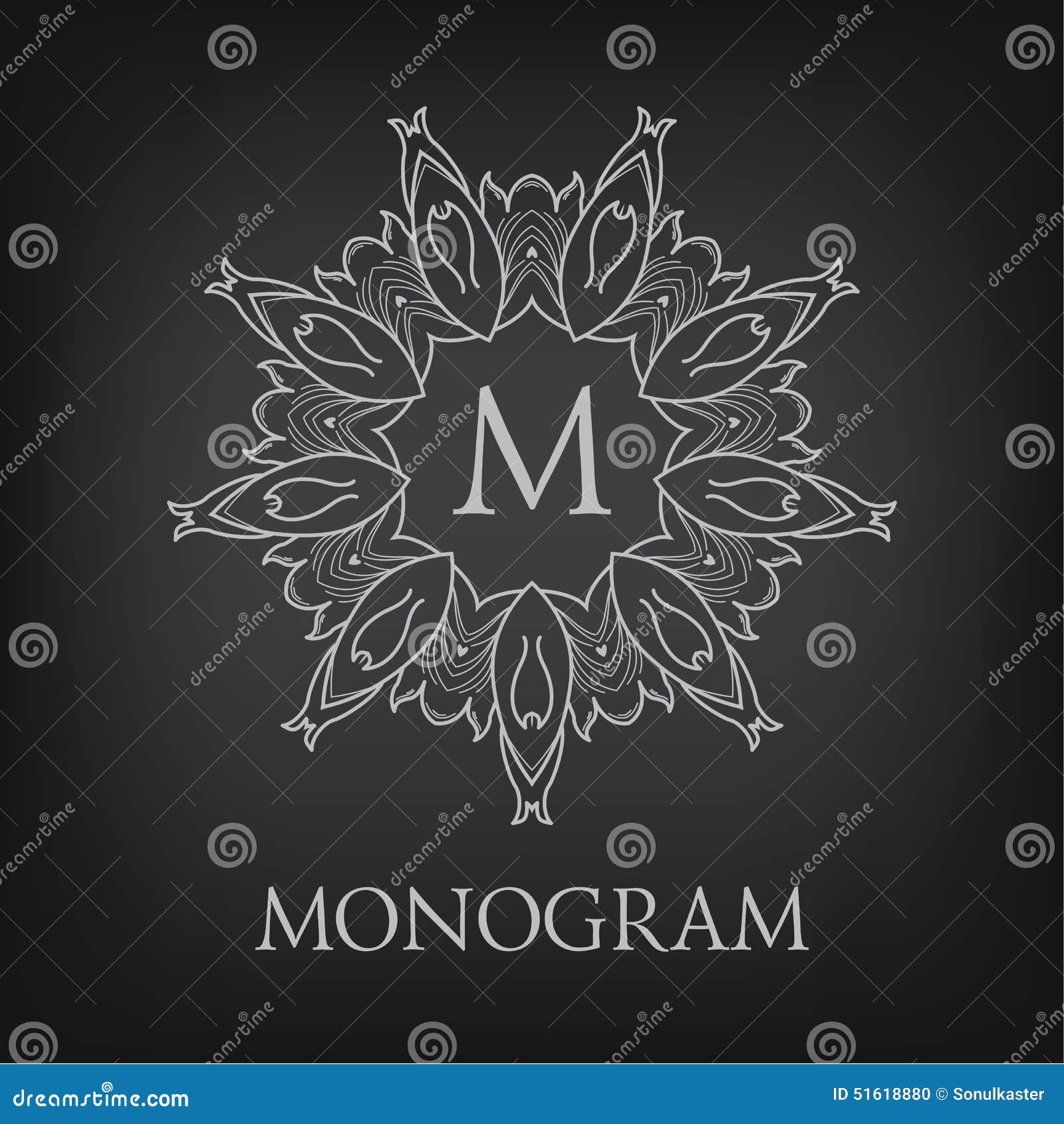 Luxury,simple and Elegant Monochrome Monogram Stock Vector ...